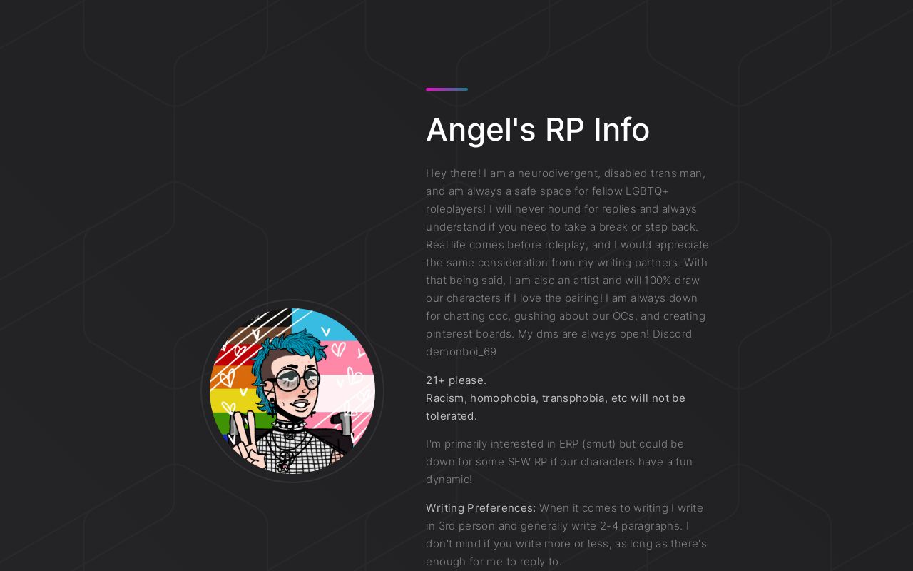 Angel's RP Info